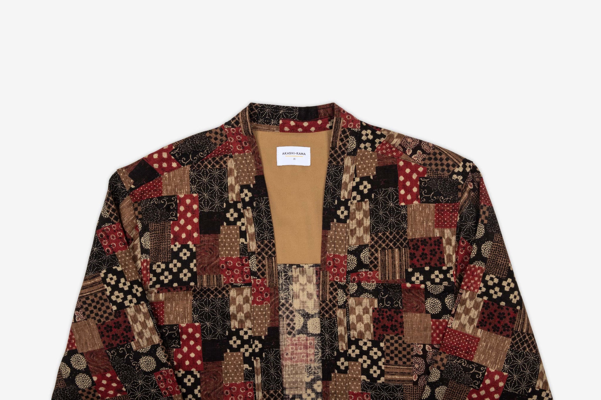 Noragi Jacket - Red Boro Print | AKASHI KAMA Japanese Patchwork Jacket ...