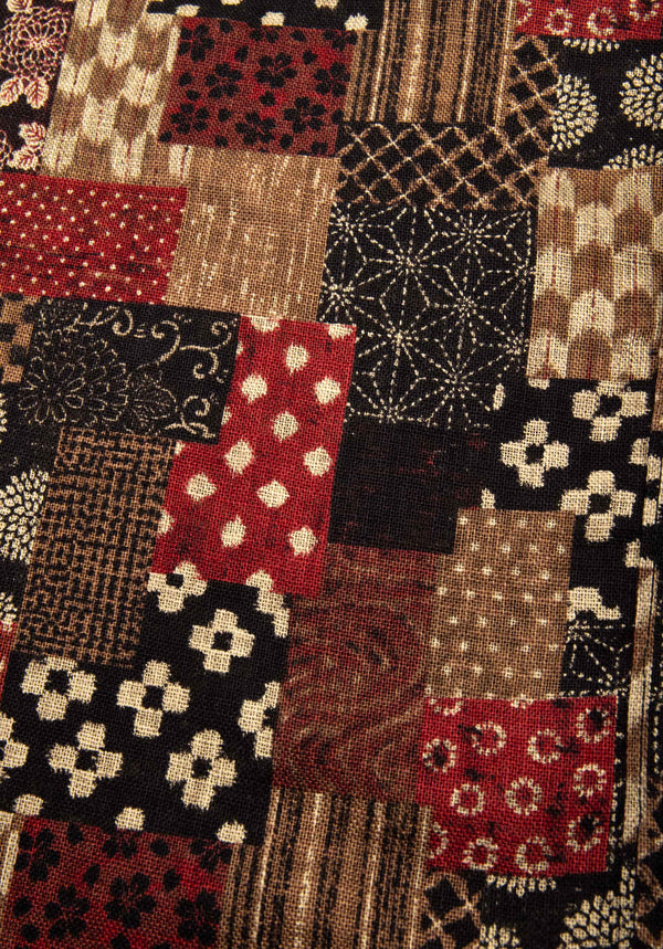 Noragi Jacket - Red Boro Print | AKASHI KAMA Japanese Patchwork Jacket ...